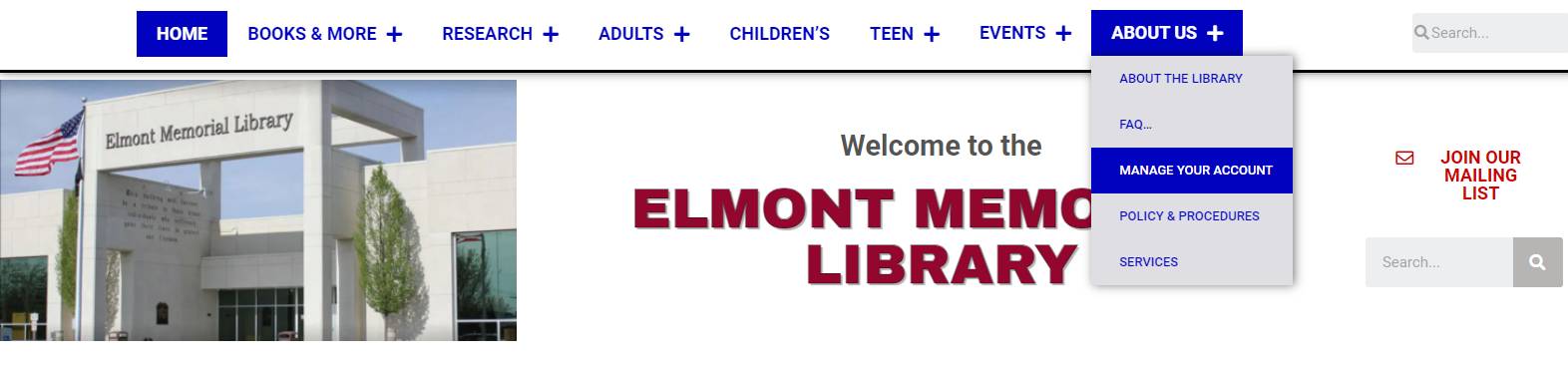HOW TO: MANAGE YOUR ACCOUNT - Elmont Memorial Library